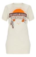 China Fashion Compact Stone Wondering Beaded CuteTrim T Shirt Dress For Women for sale