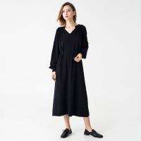 China Autumn Women Clothing Black Midi Knit Dress for sale