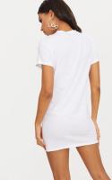 China Women Classic Version White Heart Embroidered T Shirt Dress With O Neck for sale