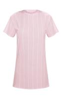 China Hot Sale Fashion Pastel Pink Stripe Print T Shirt Dress For Women for sale