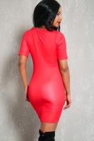 China Women Cheap Sexy Coral Graphic Print Bodycon T-Shirt Dress On Sale for sale