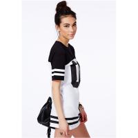 China Fashion Women Longline Loose Long T Shirt Baseball Dress With Printed for sale