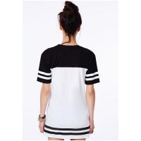 China Fashion Women Longline Loose Long T Shirt Baseball Dress With Printed for sale