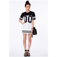 China Fashion Women Longline Loose Long T Shirt Baseball Dress With Printed for sale