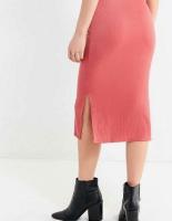 China Women Summer Pink Dress Elegant Sexy Side Slit Bodycon Dress With Bow for sale