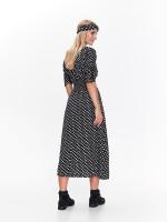 China Women Elegant Short Sleeve  Polka Dot Casual Maxi Dresses With 100% Viscose for sale