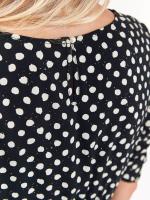China Women Elegant Short Sleeve  Polka Dot Casual Maxi Dresses With 100% Viscose for sale