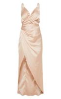 China 2019 New Arrivals Women Casual Petite Champagne Satin Maxi Dress And Sexy for sale