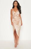 China 2019 New Arrivals Women Casual Petite Champagne Satin Maxi Dress And Sexy for sale