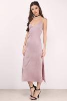 China Sexy Satin Summer Midi Dress Women with Slit for sale