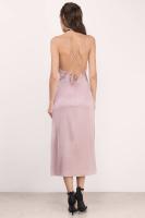 China Sexy Satin Summer Midi Dress Women with Slit for sale