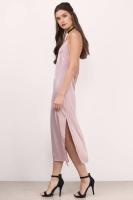 China Sexy Satin Summer Midi Dress Women with Slit for sale