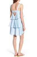 China Tiered Line Ruffle Dress Summer Women Clothing for sale