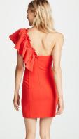 China Ruffle Shoulder Ladies Dress Bodycon Mini for sale