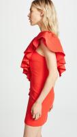 China Ruffle Shoulder Ladies Dress Bodycon Mini for sale