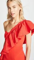 China Ruffle Shoulder Ladies Dress Bodycon Mini for sale