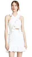 China Women Clothing Latest White Ruffle Shoulder Dress Summer for sale