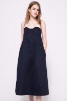 China Best Quality Plus Size Navy Blue Midi Elegant Lady Dress for sale