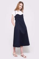 China Best Quality Plus Size Navy Blue Midi Elegant Lady Dress for sale