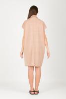 China Summer women's fashion oversized cotton shirt dress in beige for sale