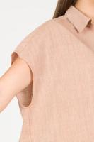 China Summer women's fashion oversized cotton shirt dress in beige for sale