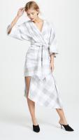 China Fall Clothing Plus Size Gingham Kimono Style Wrap Dress For Women for sale