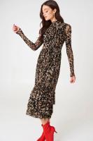 China Fashion Women Leopard Print Long Sleeve Women Maxi Dresses for sale