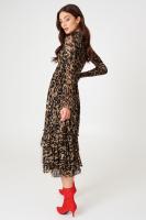 China Fashion Women Leopard Print Long Sleeve Women Maxi Dresses for sale