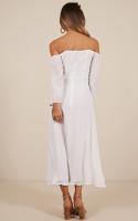China Women Clothing Long Sleeve Sorrento Dreaming Dress In White Linen Look for sale