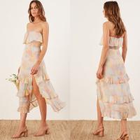 China Womens Clothing Ruffle Midi Dress Fashion Women with Slit for sale