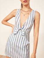 China 2018 Summer Stripe Pocket Deep V Sex Mini Dress Ladies for sale