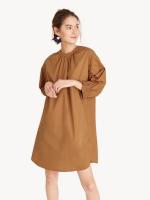 China 2018 Simple midi smock cuff brown oversize dress for women for sale