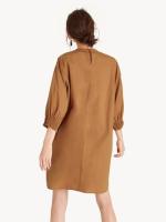 China 2018 Simple midi smock cuff brown oversize dress for women for sale