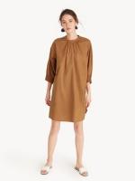 China 2018 Simple midi smock cuff brown oversize dress for women for sale
