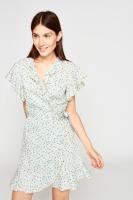 China Ladies Mini Dress Floral Wrap Dresses Cotton For woman for sale