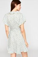 China Ladies Mini Dress Floral Wrap Dresses Cotton For woman for sale