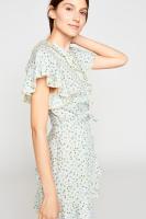 China Ladies Mini Dress Floral Wrap Dresses Cotton For woman for sale