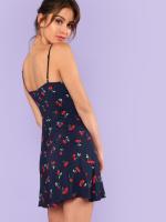 China Fashion women's sweet mini slim fit dress with cherry printing for sale