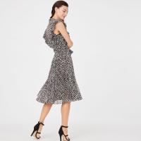 China Summer Ruffle Polka Dot Midi Dress Women Casual Dresses Ladies for sale