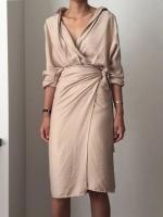 China 2018 Ladies Fall Linen Dress Loose Women Long Sleeve Autumn for sale
