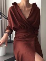 China 2018 Ladies Fall Linen Dress Loose Women Long Sleeve Autumn for sale