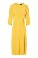 China New Arrival Fall Yellow Midi Dress With Sleeves Ladies Autumn for sale