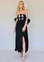 China New Boho Off Shoulder Summer Backless Maxi Dresses With Tie Up Sleeves for sale
