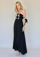 China New Boho Off Shoulder Summer Backless Maxi Dresses With Tie Up Sleeves for sale