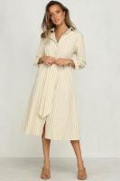 China 2018 Women Clothing Striped Casual Office Dress for sale