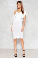 China Dongguan Women Clothing Elegant Spaghetti Strap White Bodycon Midi Dress Sexy Ladies for sale