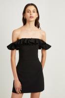 China Fashion Black Off Shoulder Dress Sexy Ladies Ruffle for sale