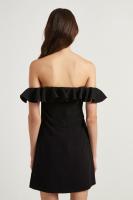 China Fashion Black Off Shoulder Dress Sexy Ladies Ruffle for sale