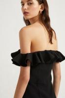 China Fashion Black Off Shoulder Dress Sexy Ladies Ruffle for sale