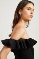 China Fashion Black Off Shoulder Dress Sexy Ladies Ruffle for sale